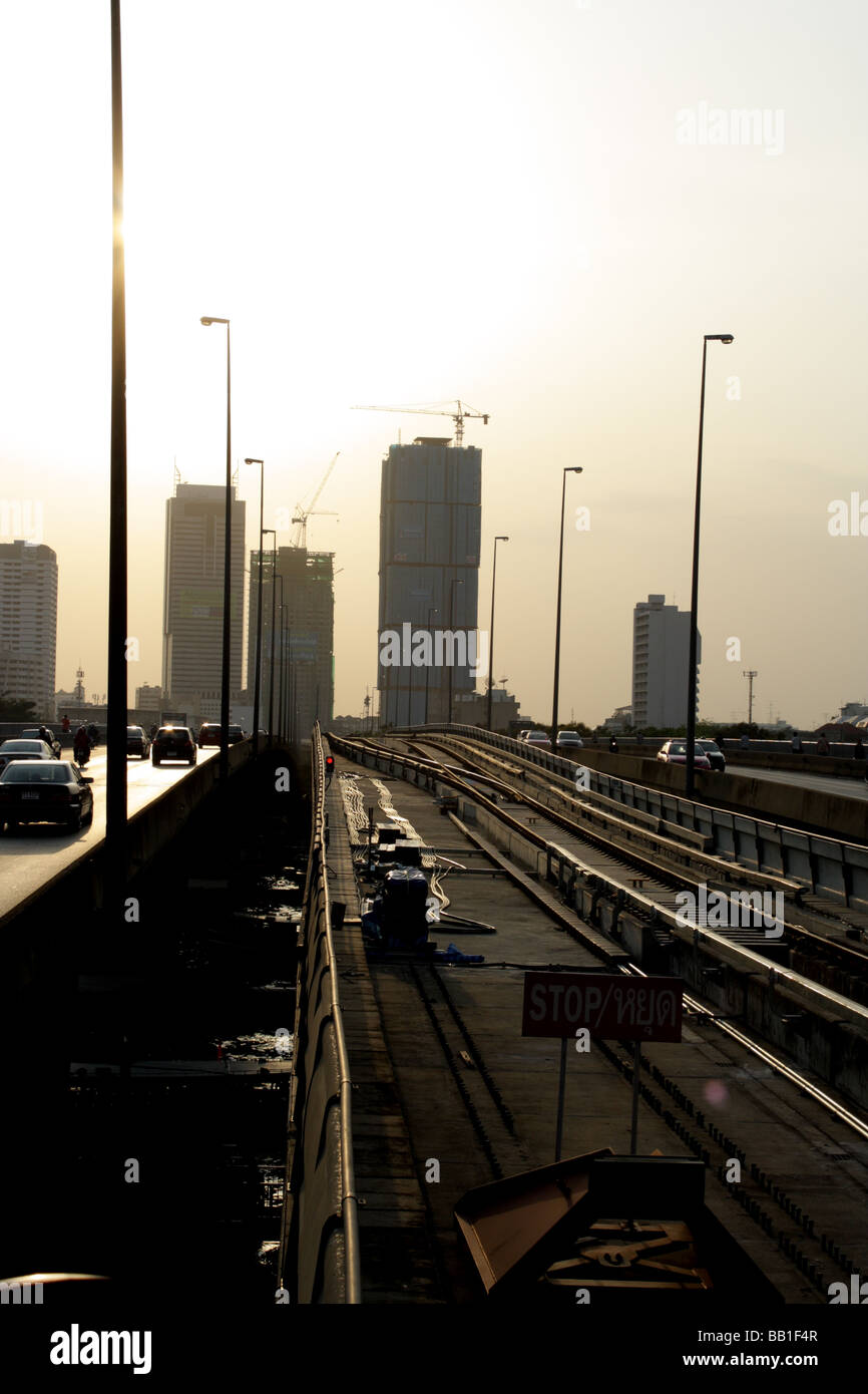 Evening at Sathorn Bridge , Bangkok , Thailand Stock Photo - Alamy
