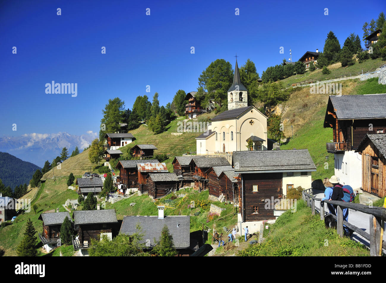 View swiss alpine village chandolin hi-res stock photography and images ...