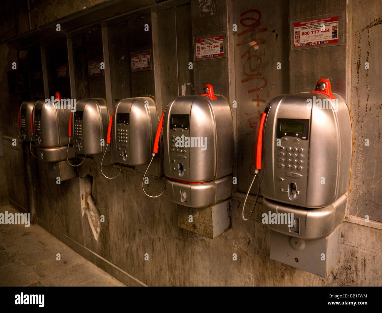 Phone boxes; Venice, Italy Stock Photo - Alamy