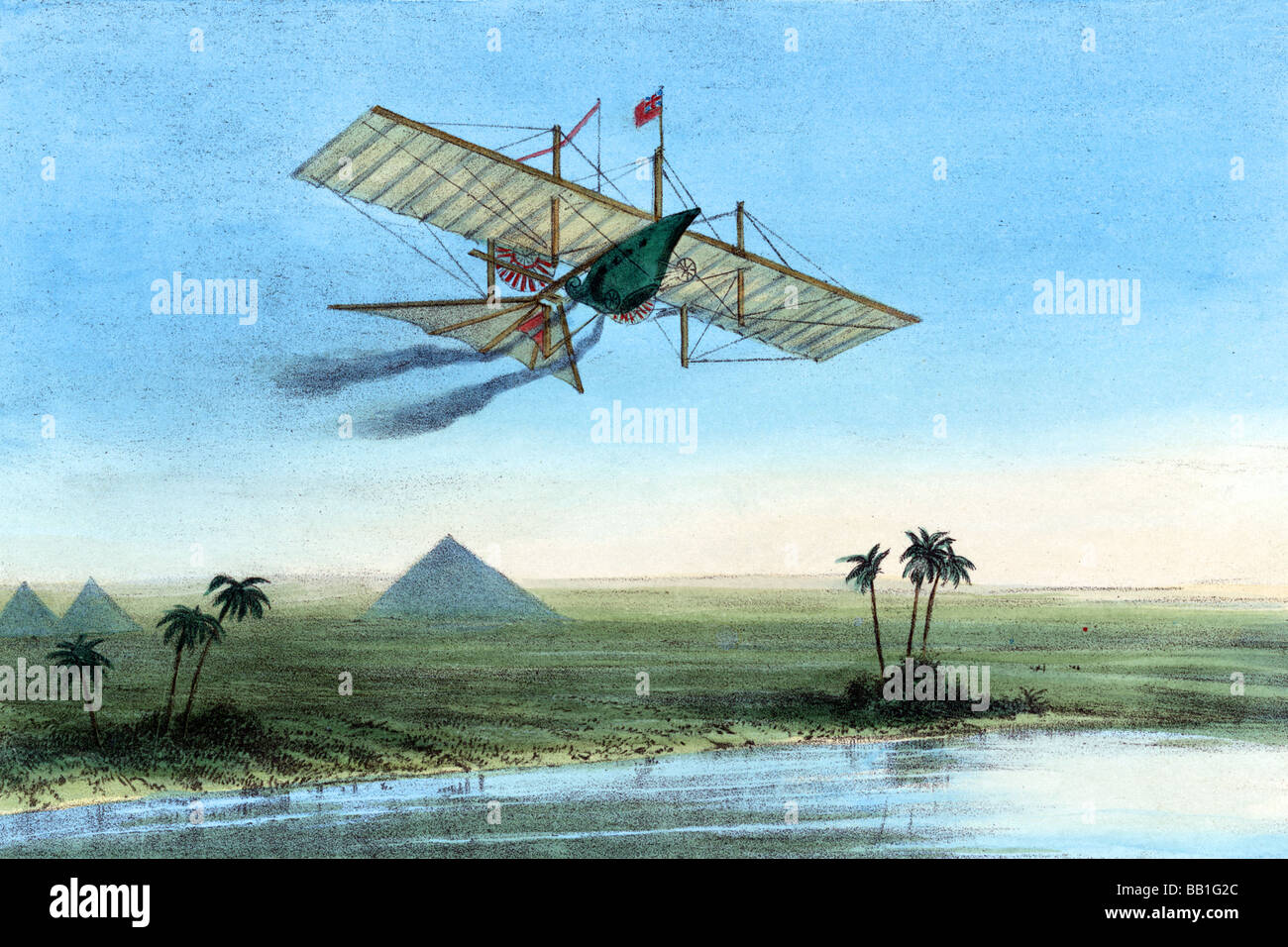 Over the Nile & the Pyramids in a Plane Stock Photo - Alamy