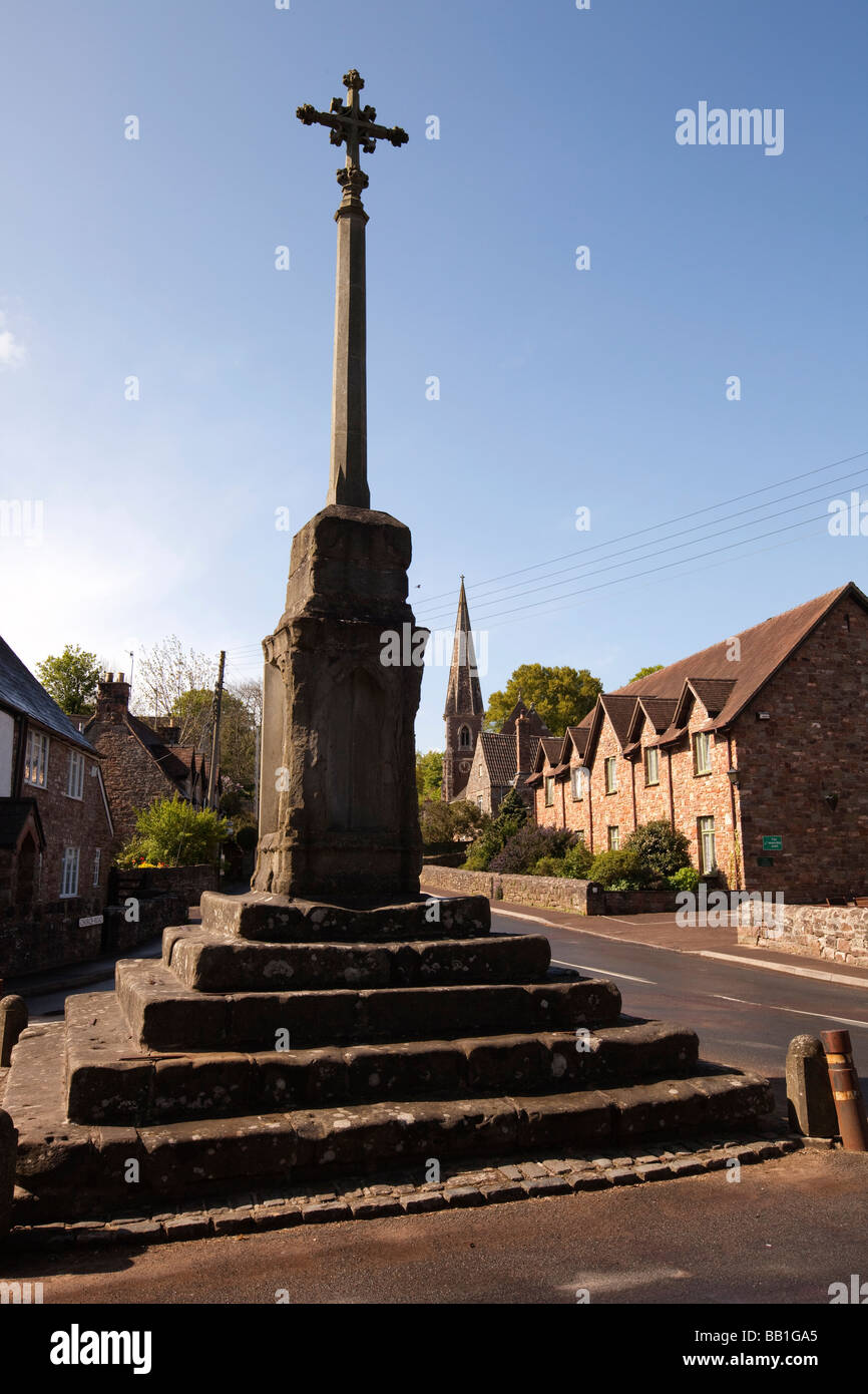 UK Gloucestershire Forest of Dean Clearwell Church Road ancient cross ...
