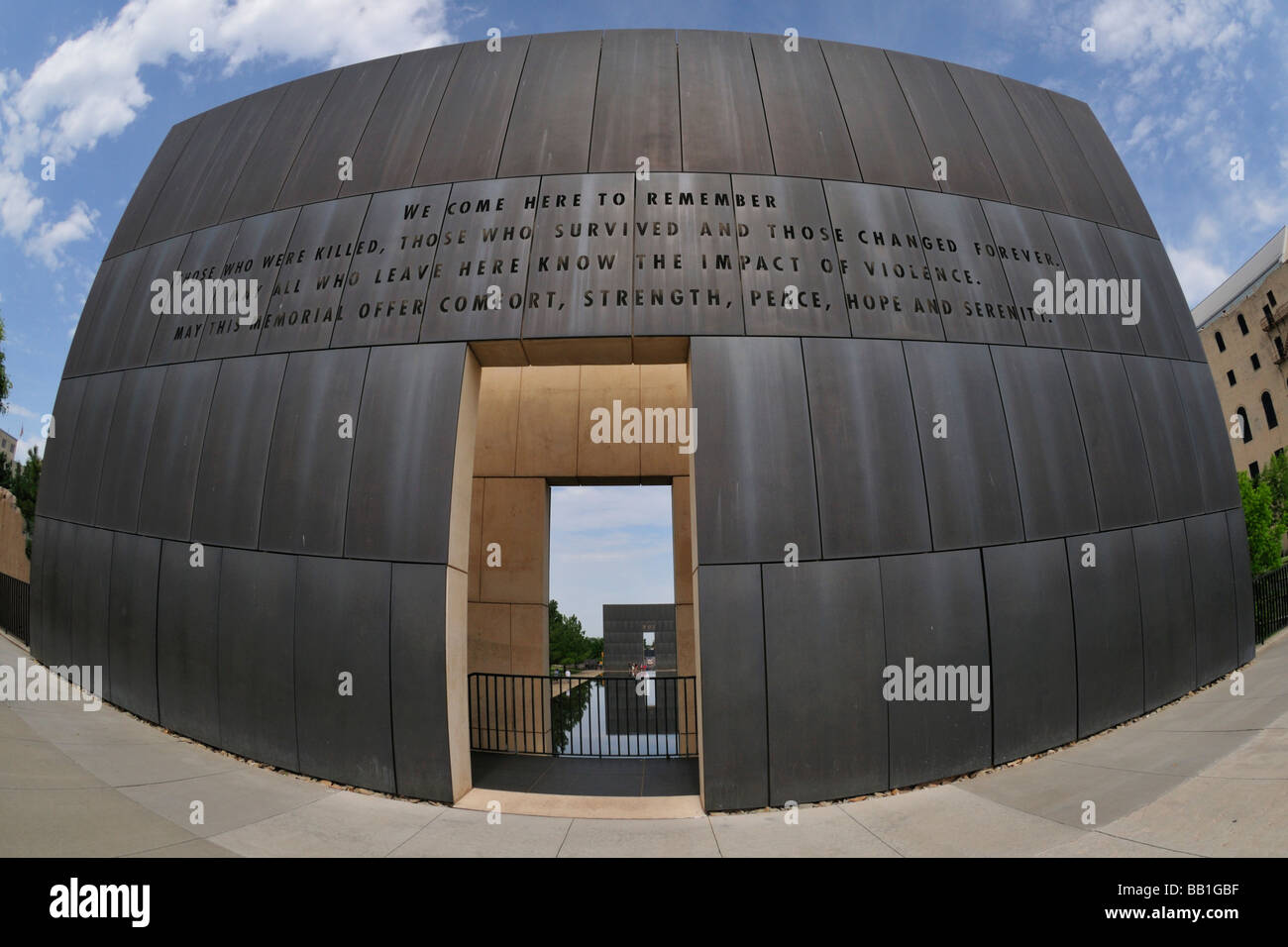 View of the Oklahoma City National Memorial showing the outside ...