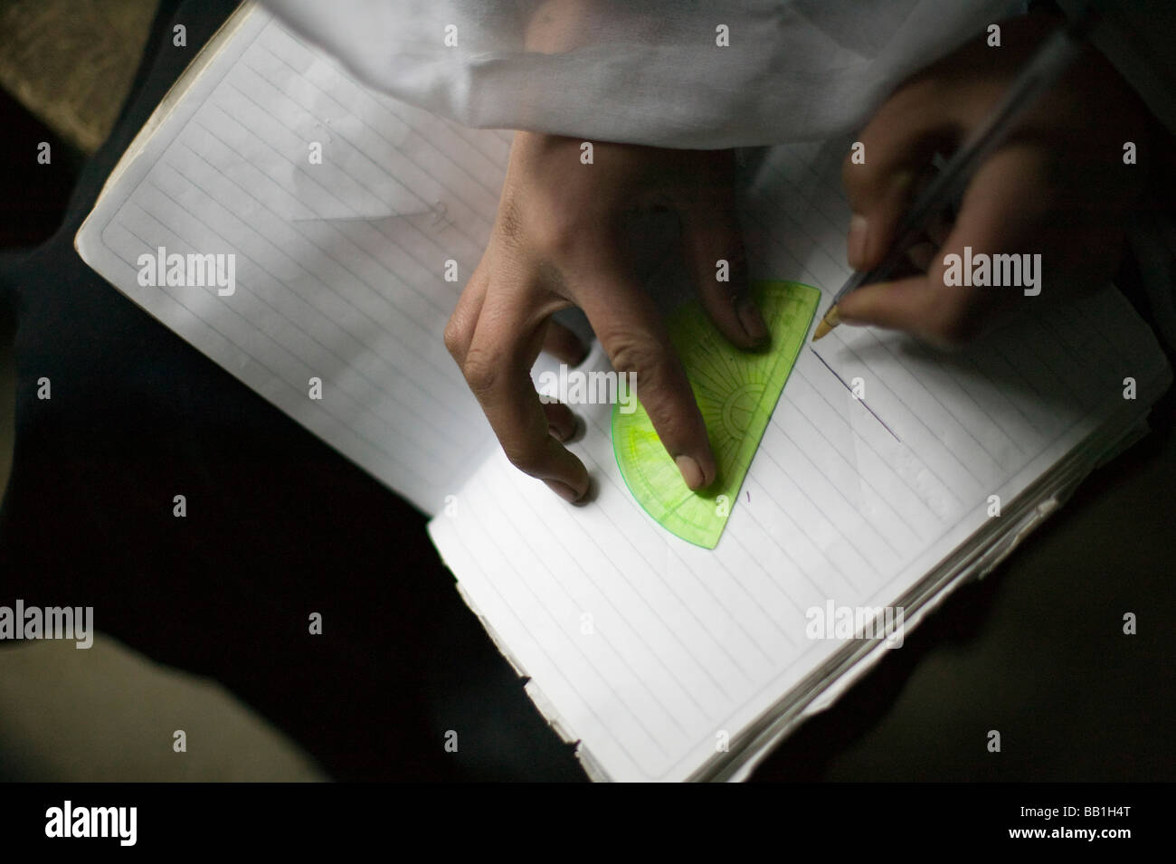 Girl doing math, Out of School girls project, Kabul, Afghanistan Stock ...