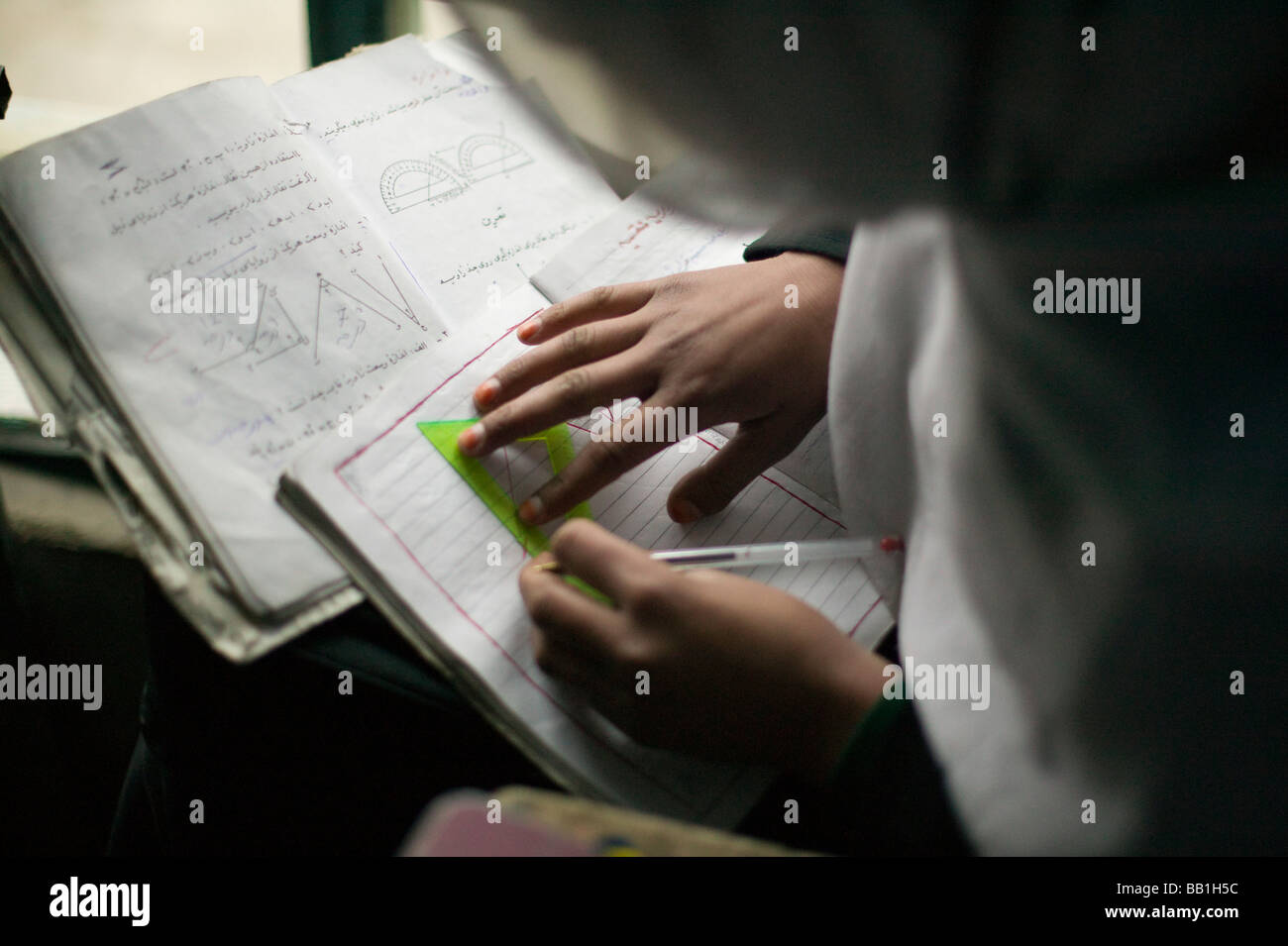 Girl doing math, Out of School girls project, Kabul, Afghanistan Stock ...