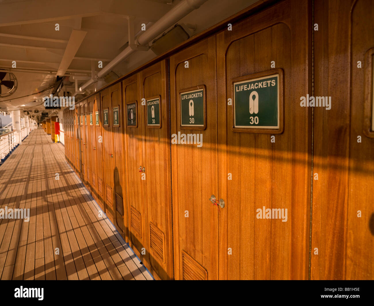 Lifejacket lockers on ship deck; Venice, Italy Stock Photo - Alamy