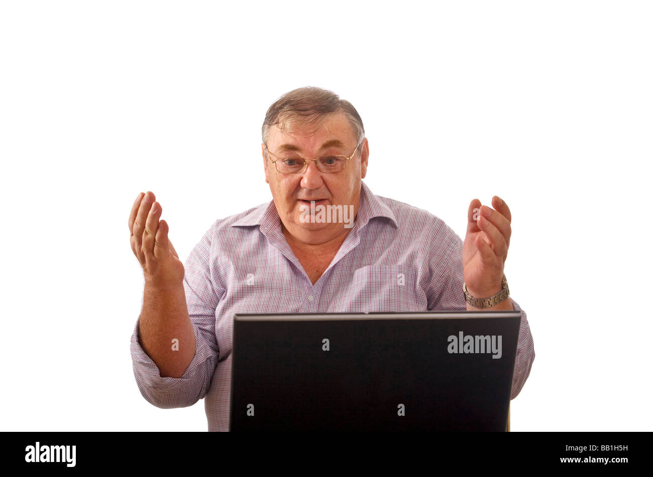 Computer mature man Cut Out Stock Images & Pictures - Alamy