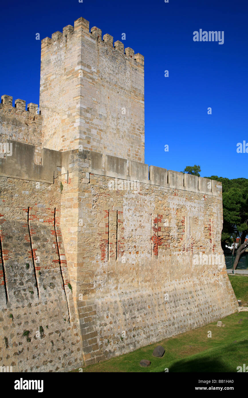 The barbican of the medieval Saint George Castle in Lisbon, Portugal ...