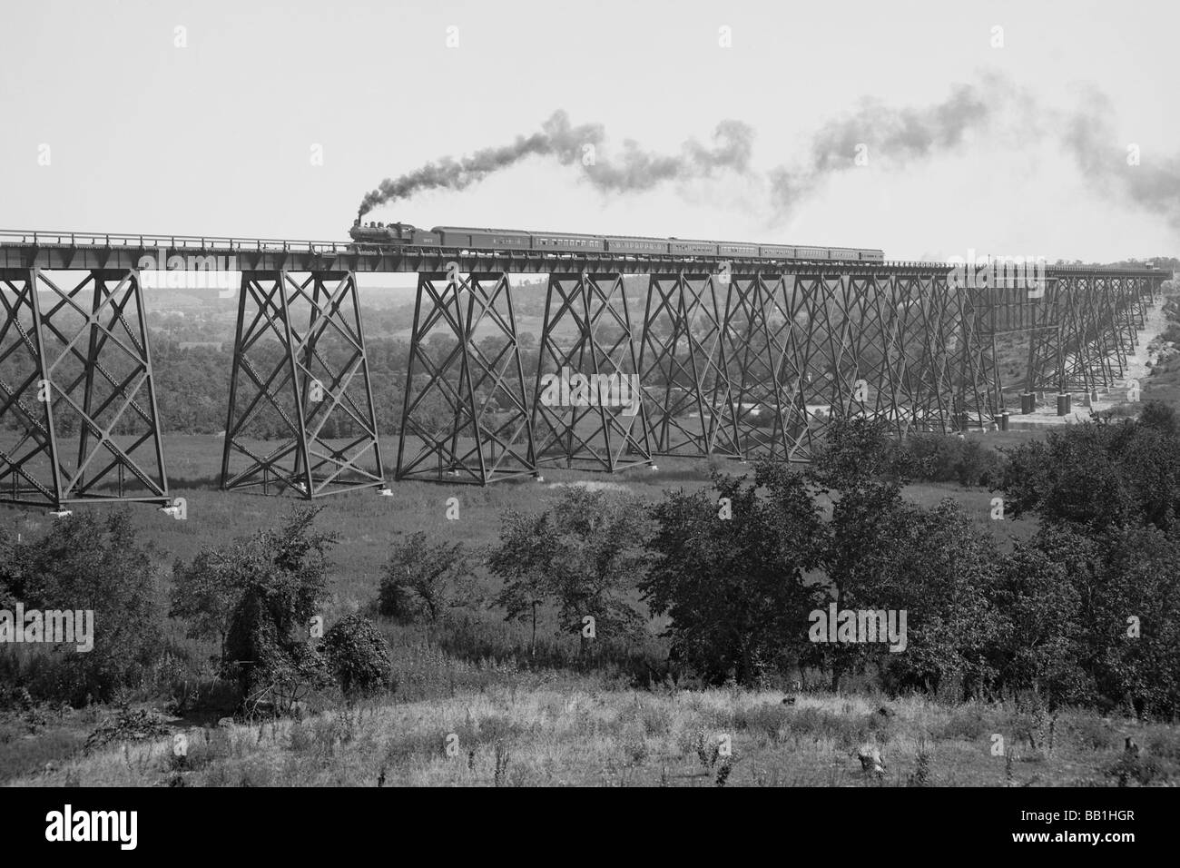 Steam locomotive trestle bridge hi-res stock photography and images - Alamy