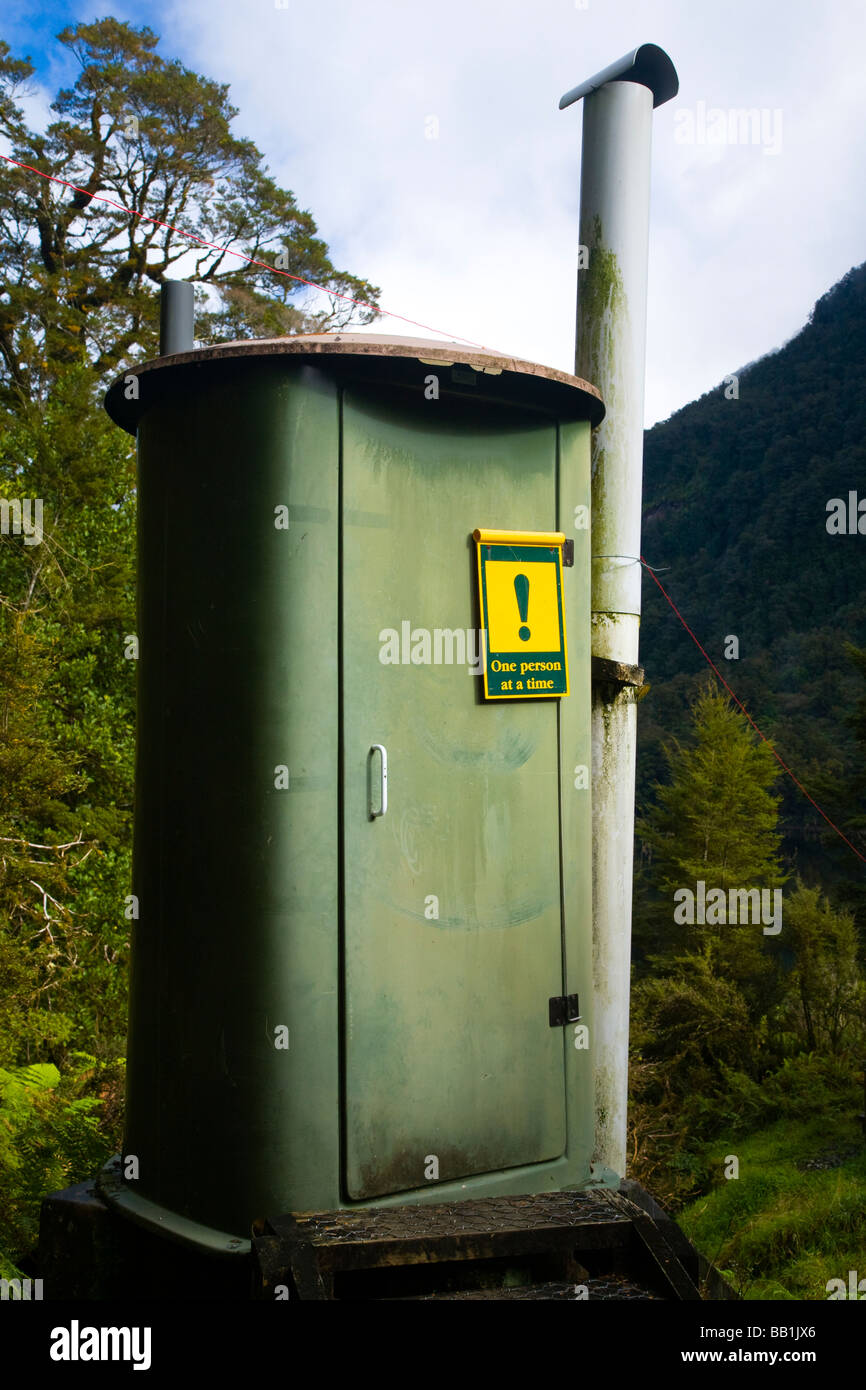 New Zealand Southland Fiordland National Park Back country toilet at ...