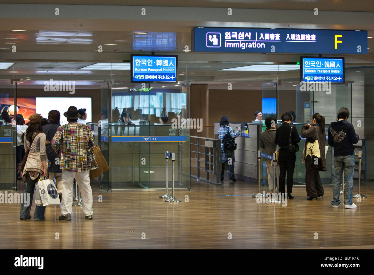 Immigration Counters at ICN Incheon Airport in Seoul South Korea Stock ...