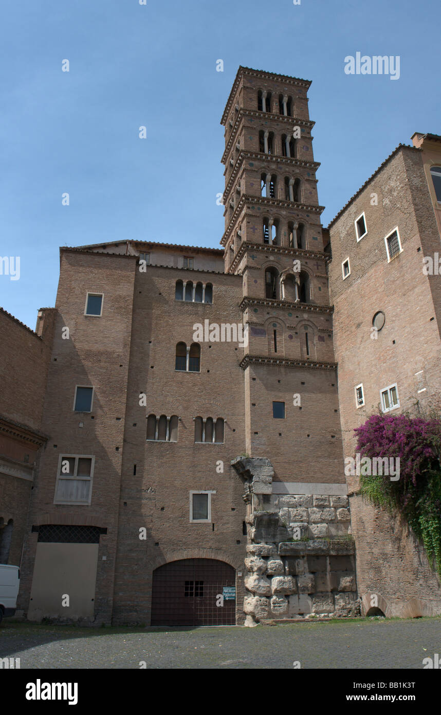 Bell Tower of the Basilica dei Santi Giovanni e Paolo al Celio Stock ...