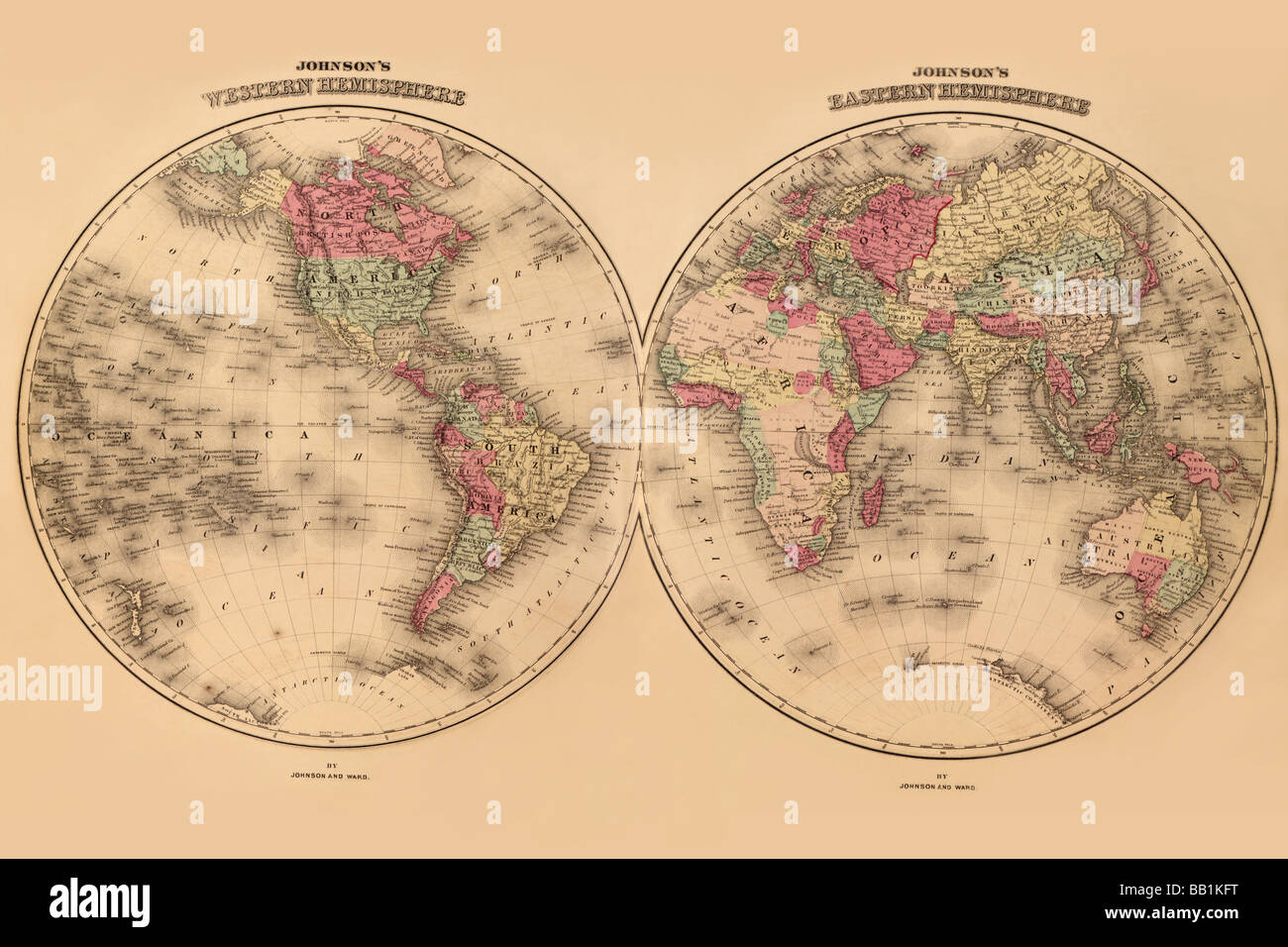 Johnsons map of the world hi-res stock photography and images - Alamy