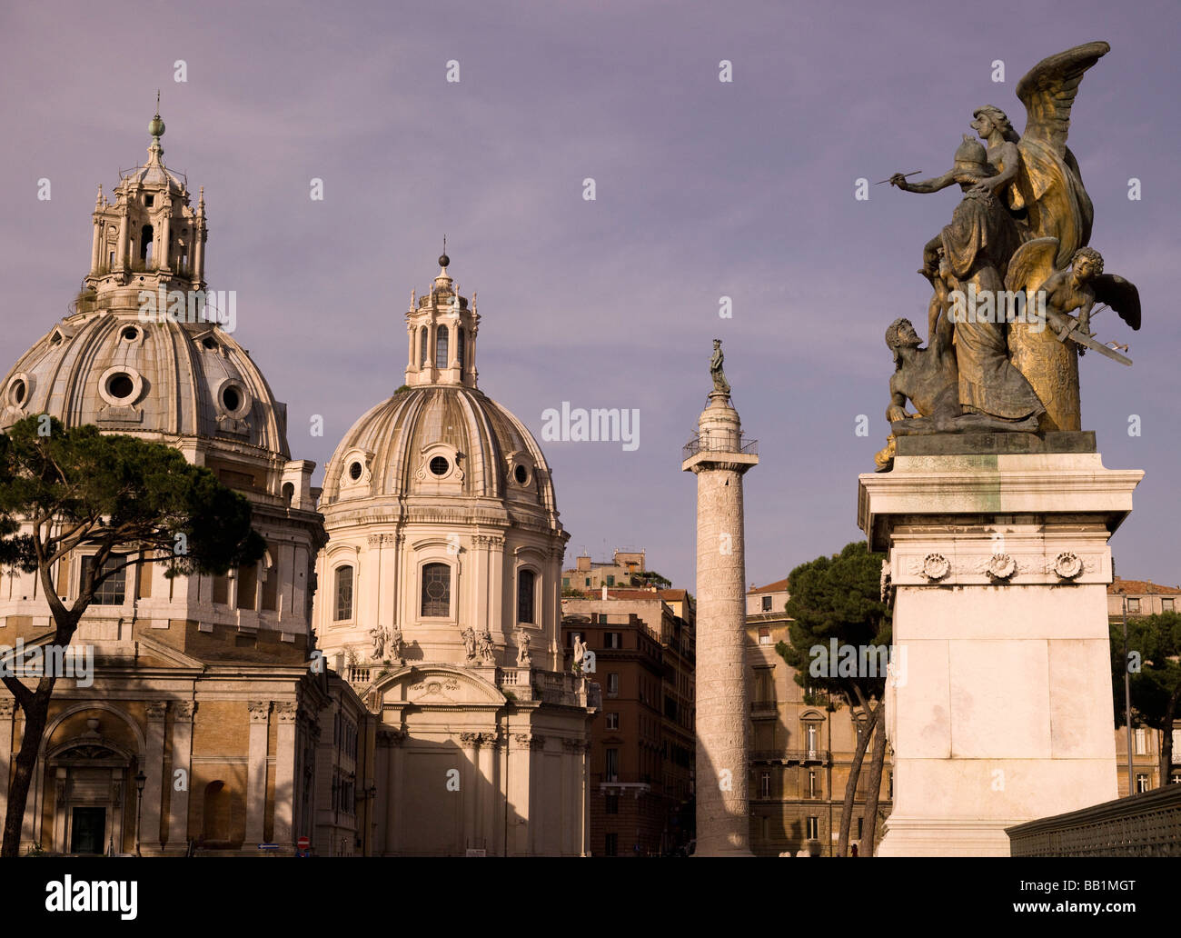 Old city with domes of church and monuments; Rome, Italy Stock Photo ...