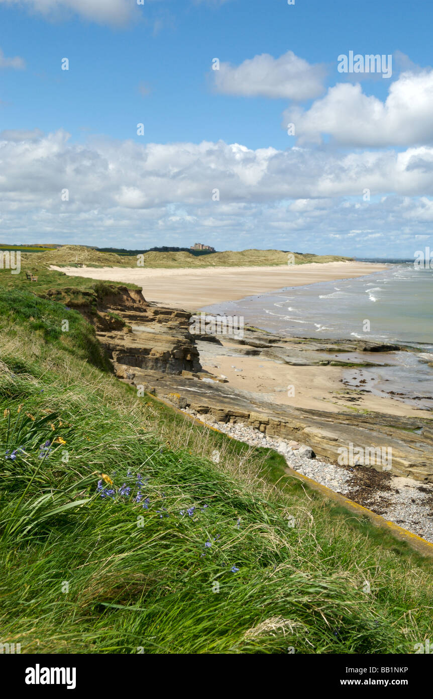 Bamburgh beach shore sea coast coastal rocks hi-res stock photography ...