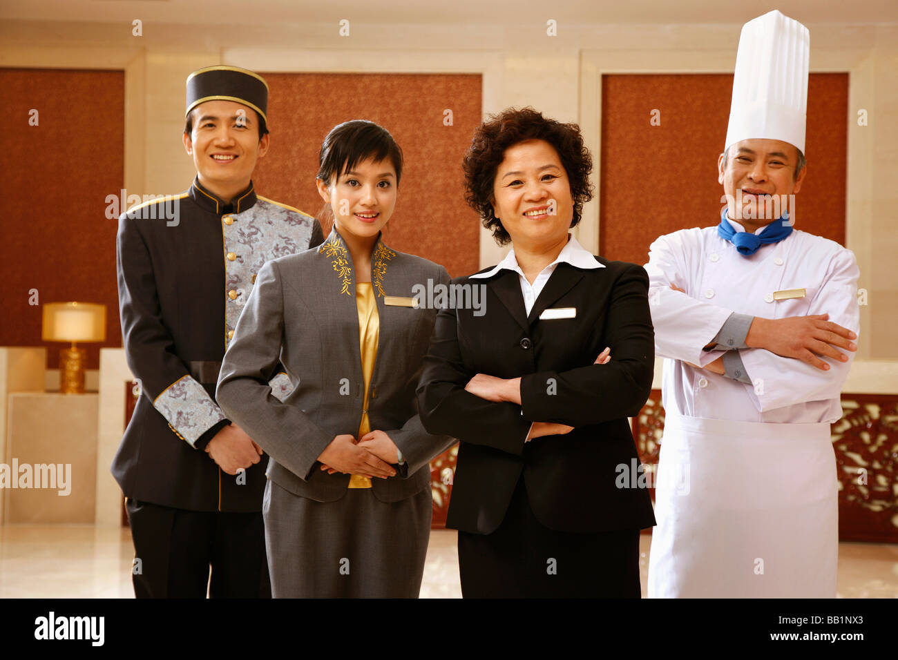 Waiters in the hotel,China Stock Photo - Alamy