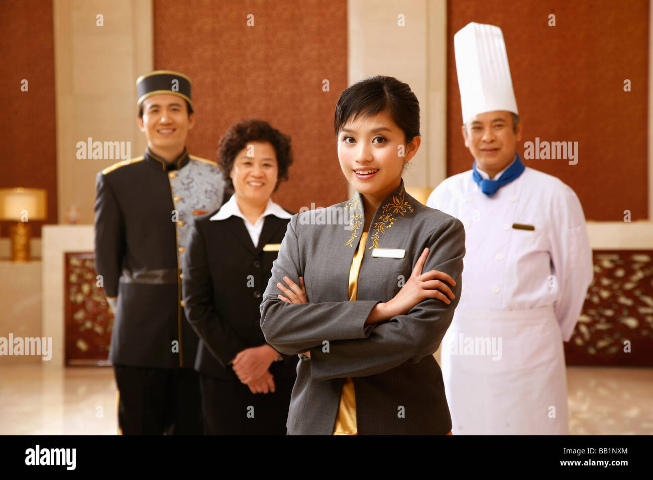 Waiters in the hotel,China Stock Photo - Alamy