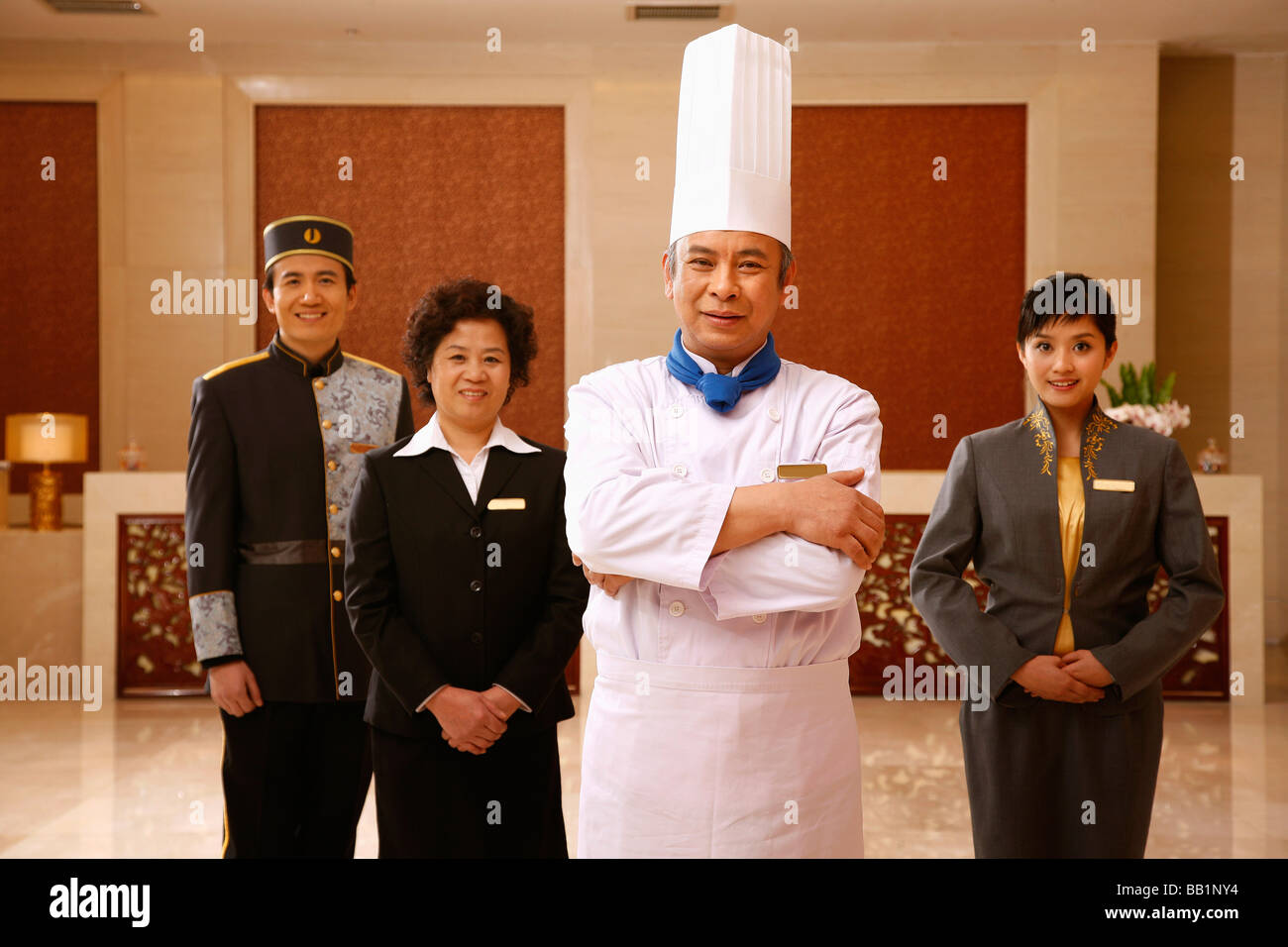 Waiters in the hotel,China Stock Photo - Alamy