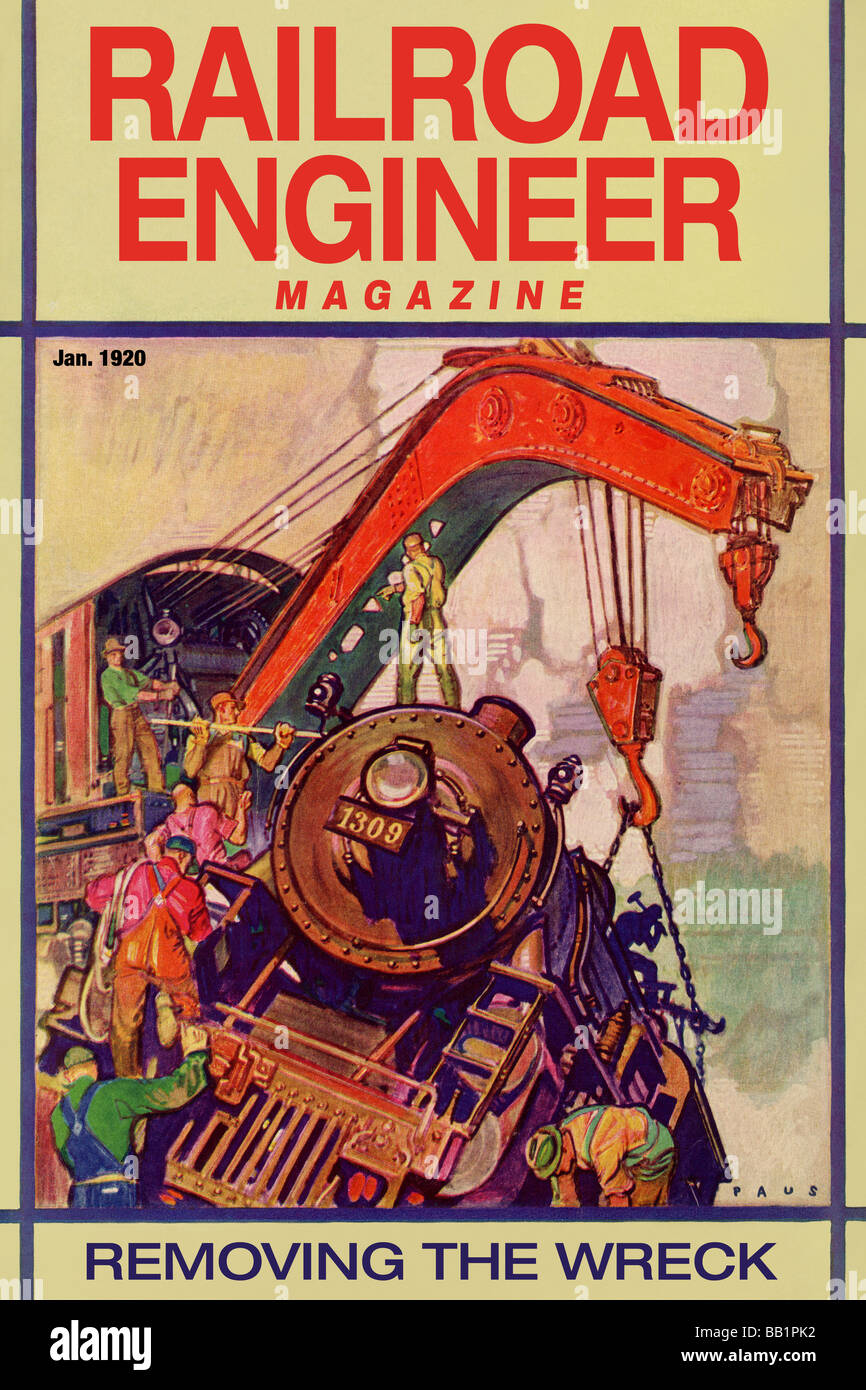 Railroad Engineer Magazine: Removing the Wreck Stock Photo - Alamy