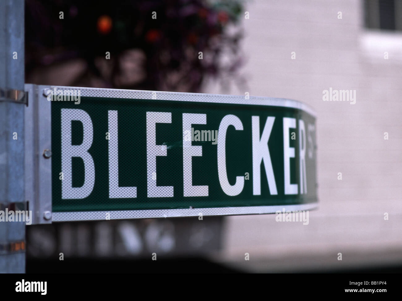 Eye-Level view of Bleecker Street sign at Jones St. & Cornelia St. in ...