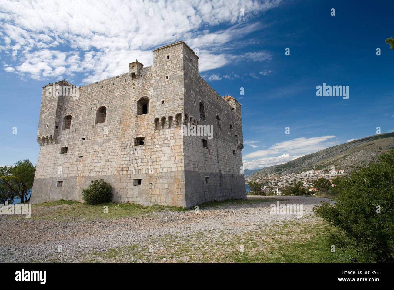 Traveling Croatia; The coastal town of Senj is crowned by an old castle ...