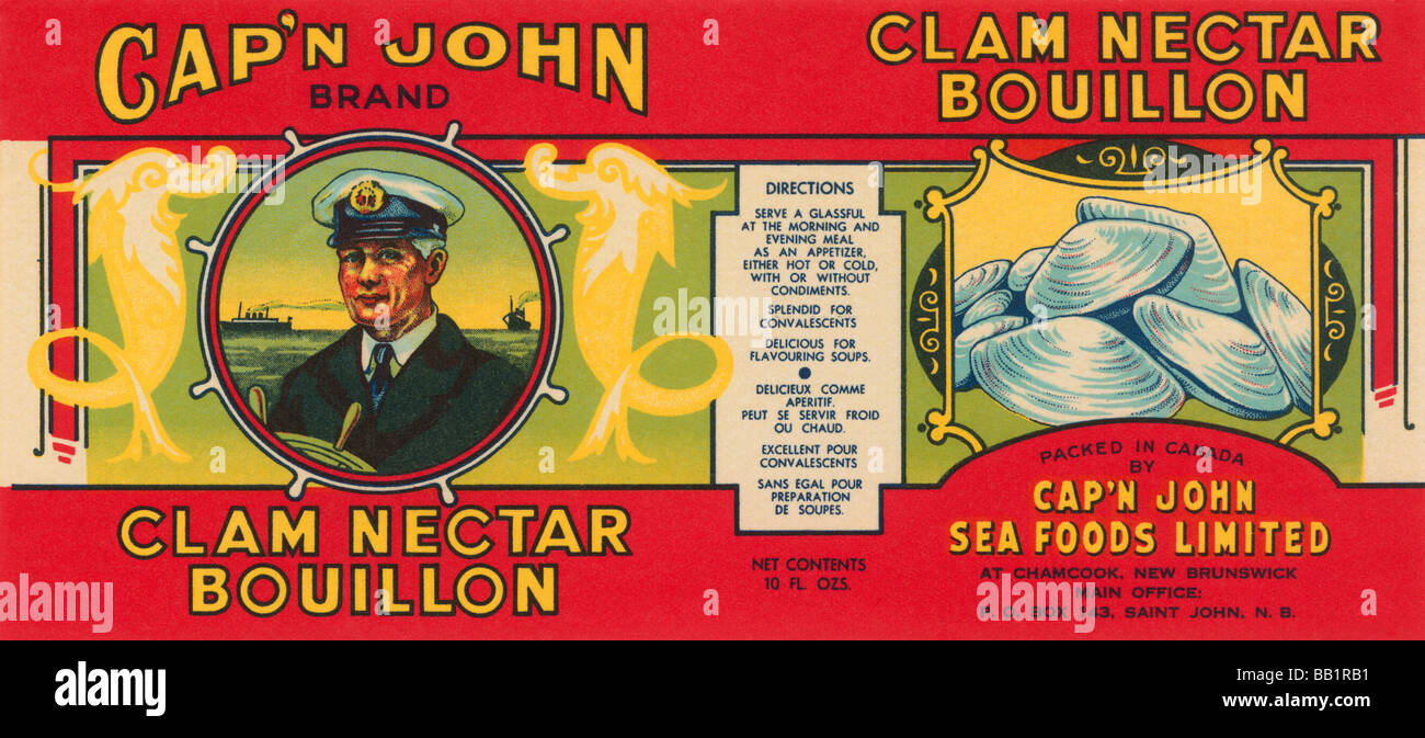 Cap'n John Brand Clam Nectar Bouillon Stock Photo - Alamy