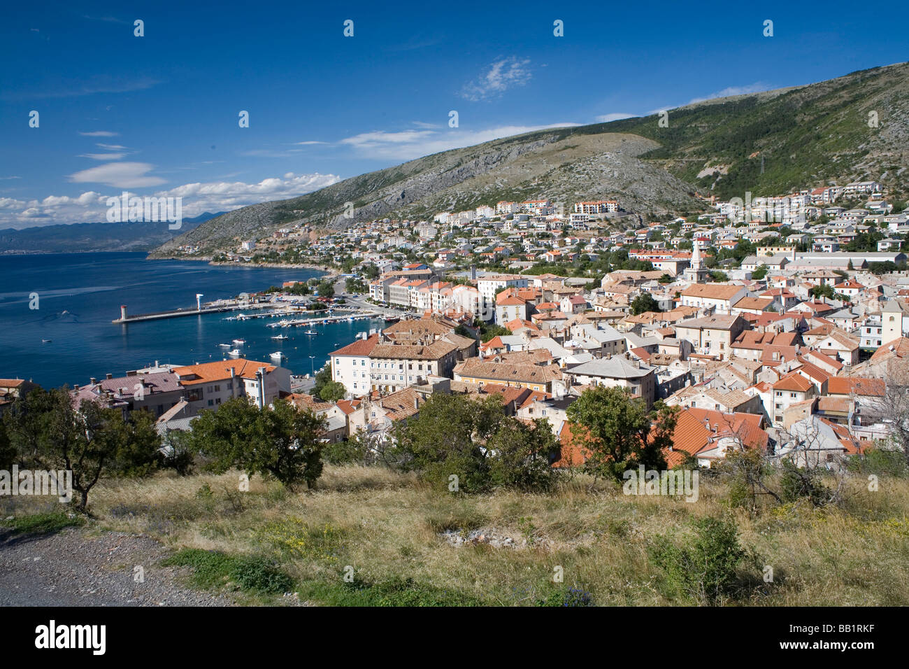 Traveling Croatia; The coastal town of Senj is crowned by an old castle ...