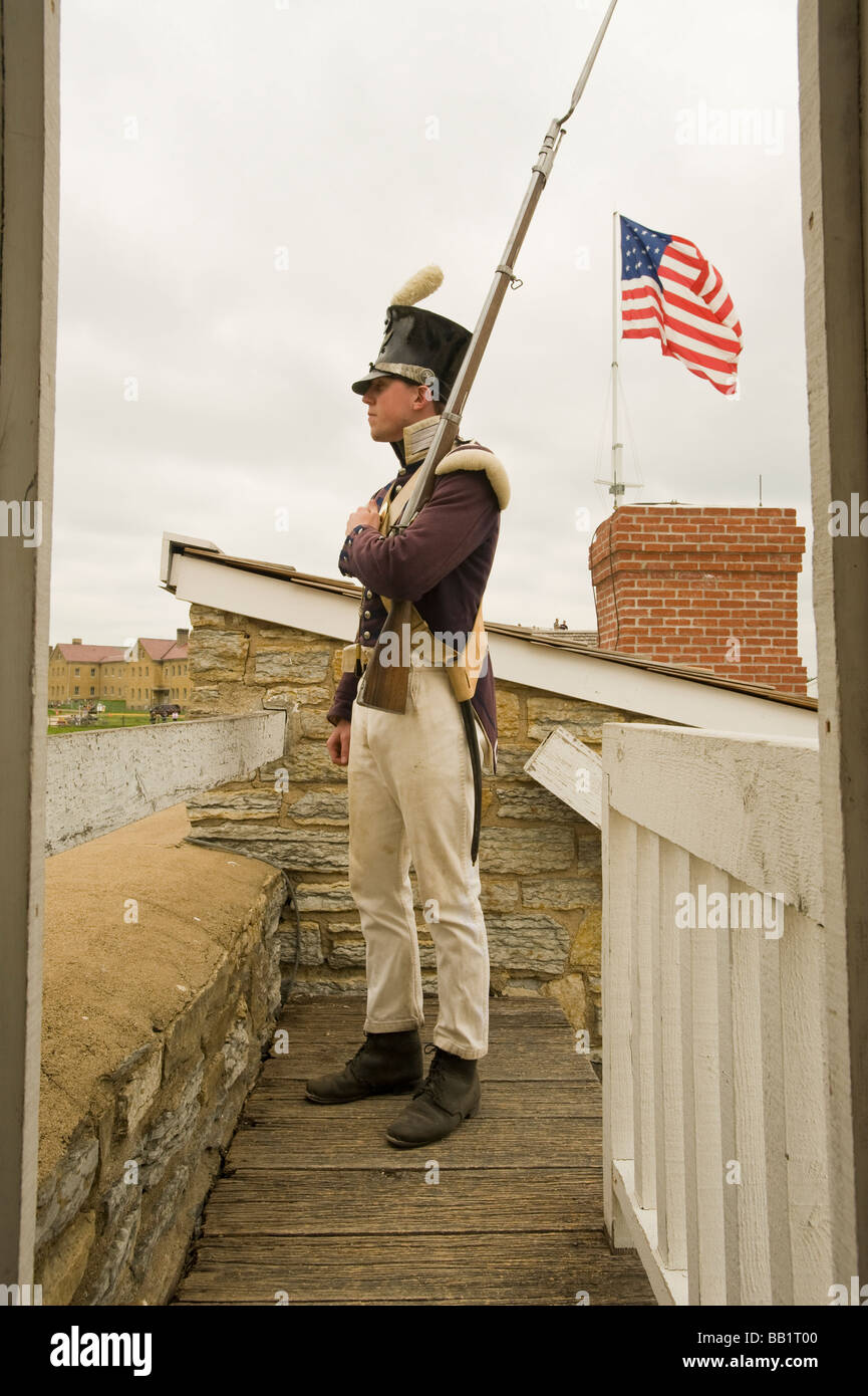 MAN IN PERIOD MILITARY CLOTHING STANDING ON GUARD DUTY Stock Photo - Alamy