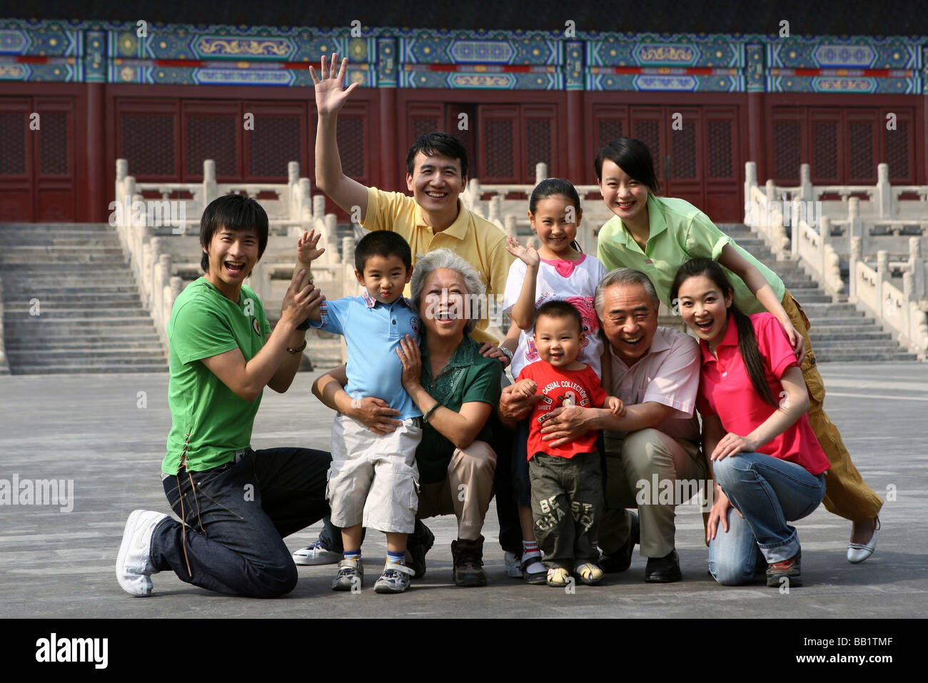 People from differnet countries getting together in the Forbidden City ...
