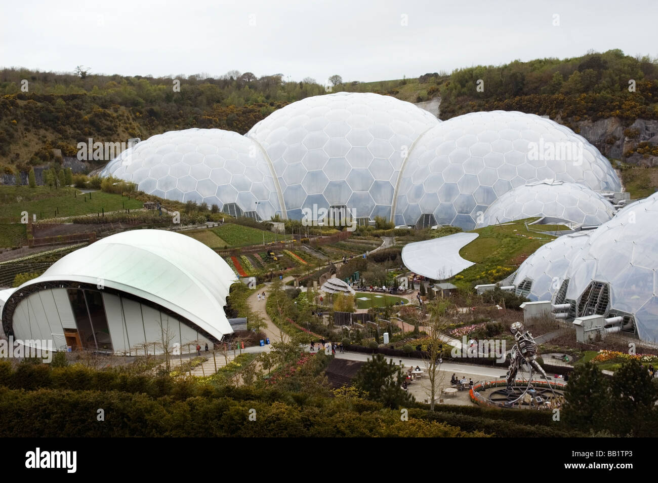 An overview of the Eden Project showing the three main biomes Stock ...