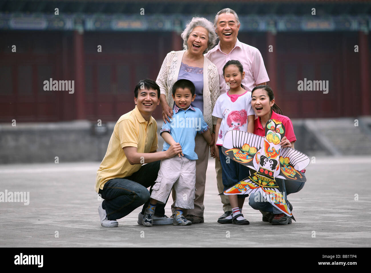Chinese family getting together in the Forbbiden City,China Stock Photo ...