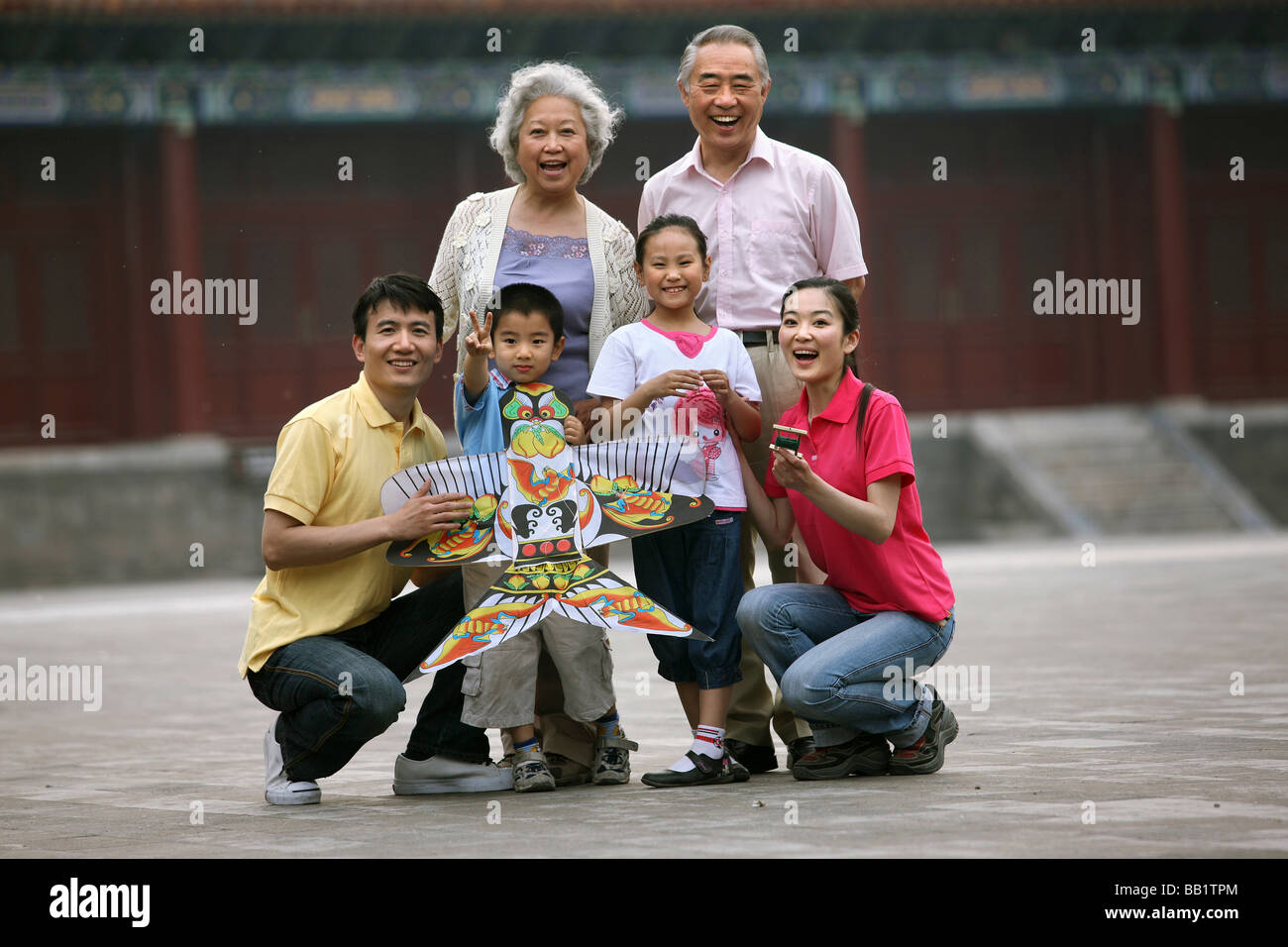 Chinese family getting together in the Forbbiden City,China Stock Photo ...