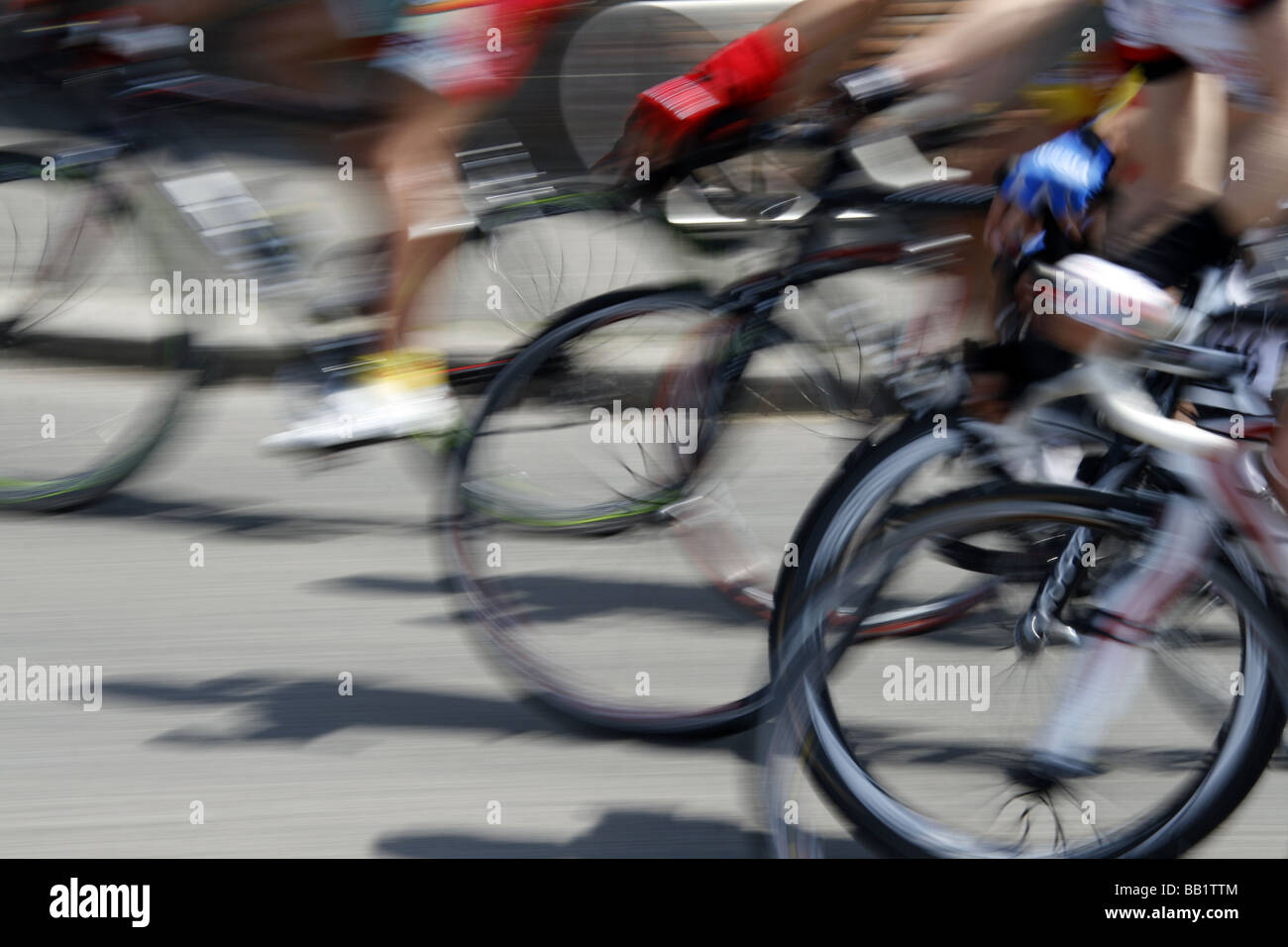 professional bike riders in road street race in city town Stock Photo ...
