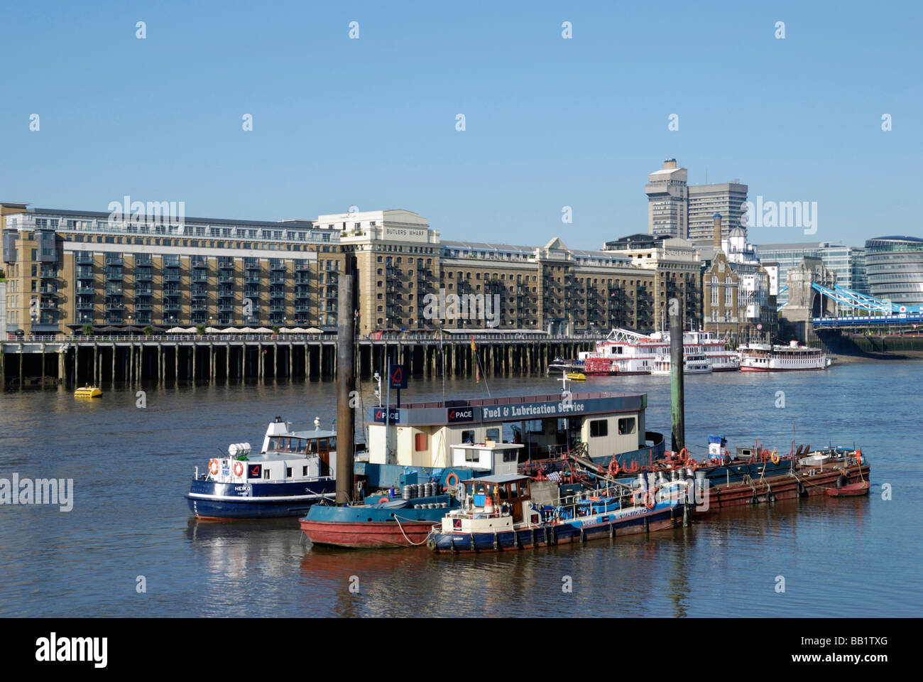 Fuel and lubrication service for boats on the River Thames Wapping ...