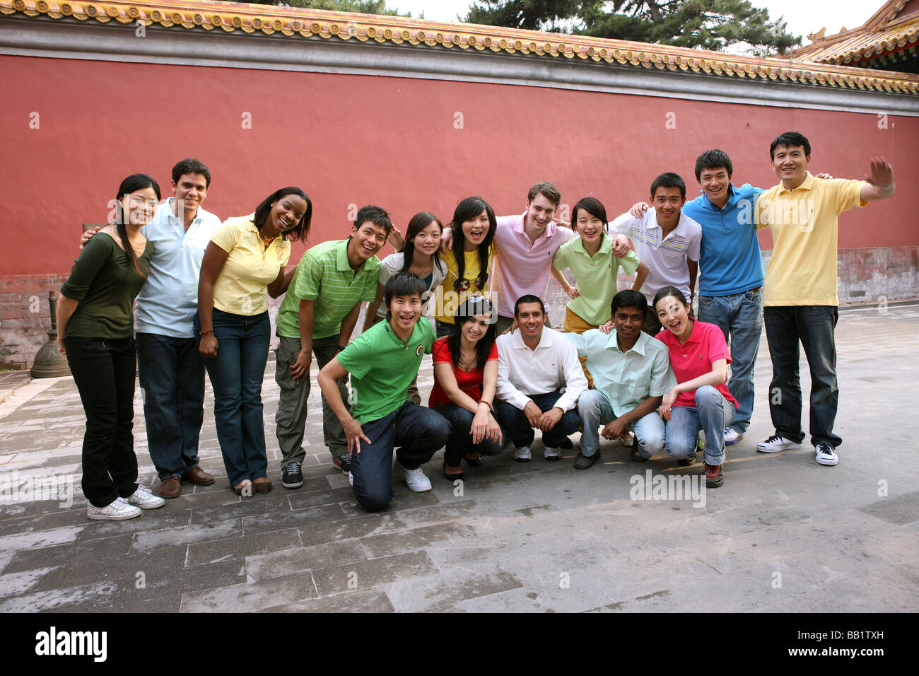 People from differnet countries getting together in the Forbidden City ...
