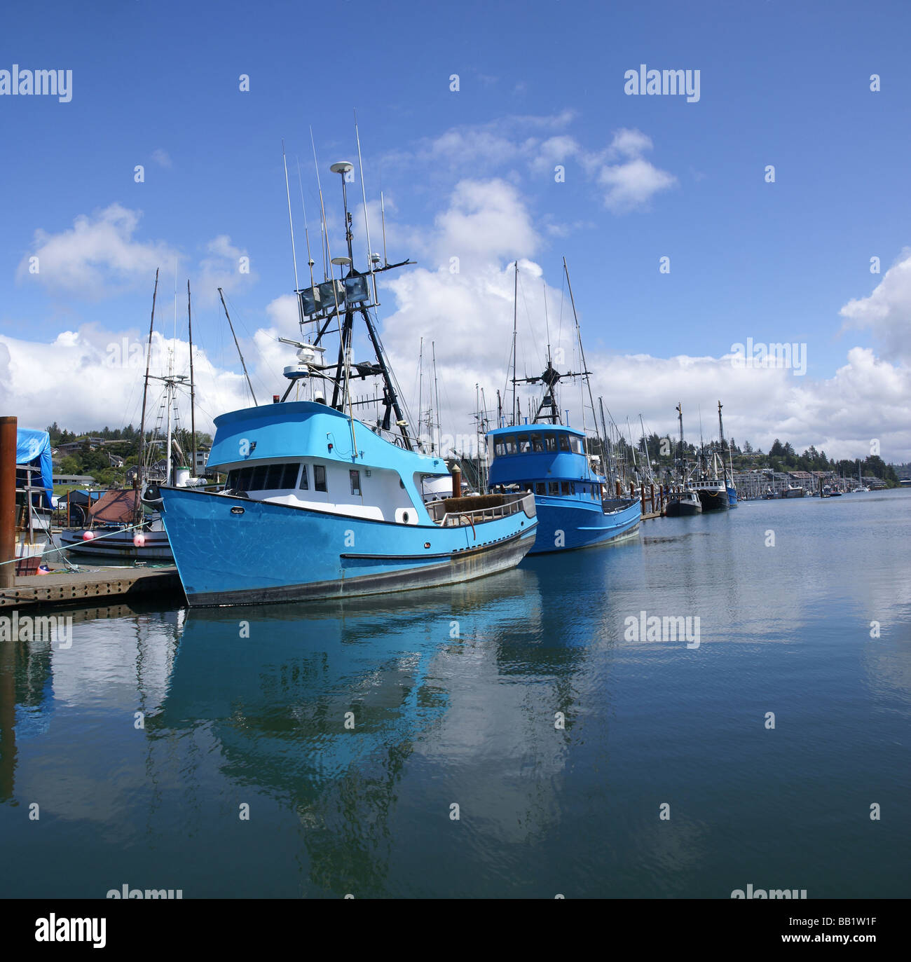 Blue fishing trawlers hi-res stock photography and images - Alamy