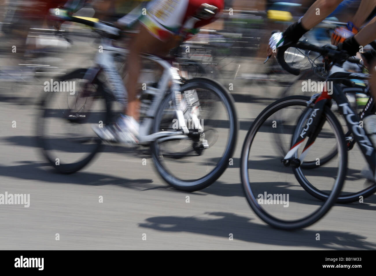 professional bike riders in road street race in city town Stock Photo ...