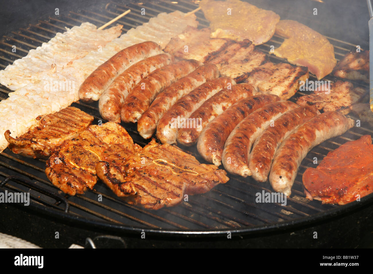 German Barbecue with sausages Stock Photo - Alamy