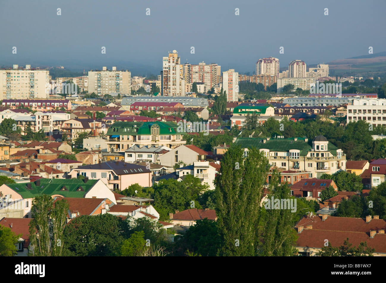 MACEDONIA, Skopje. Skopje from City Fort (Trvdina Kale) / Morning Stock ...