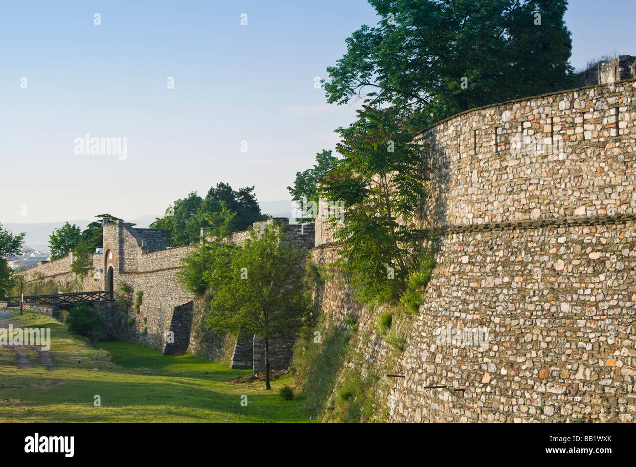 MACEDONIA, Skopje. Walls of the City Fort (Trvdina Kale) / Morning ...