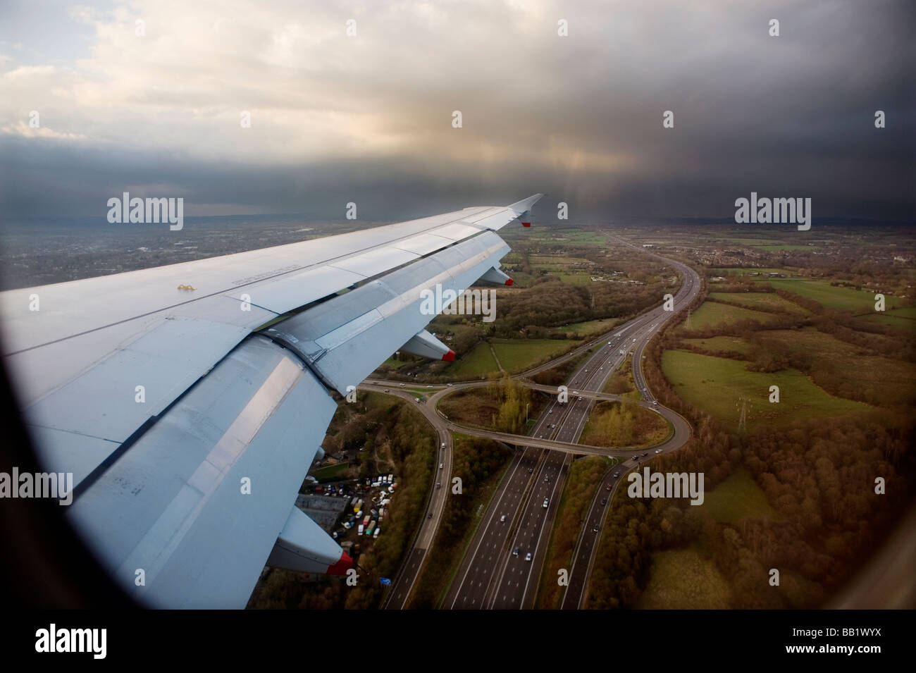Plane crossing motorway hi-res stock photography and images - Alamy