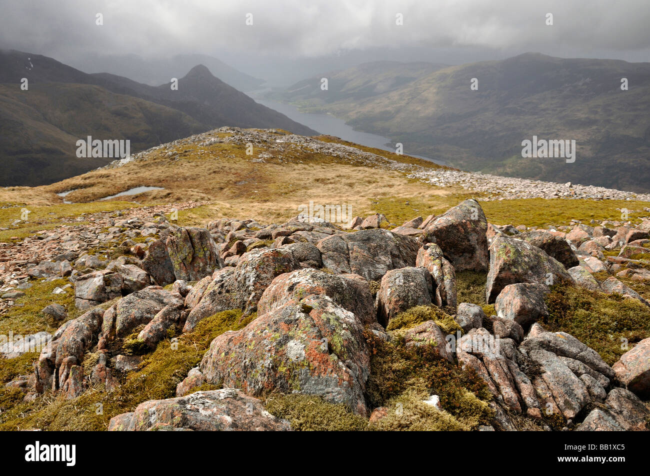 Boulders on summit of Garbh Bheinn Kinlochleven Scotland Stock Photo ...