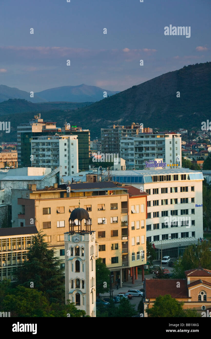 MACEDONIA, Skopje. Central Skopje from City Fort / Sunset Stock Photo ...