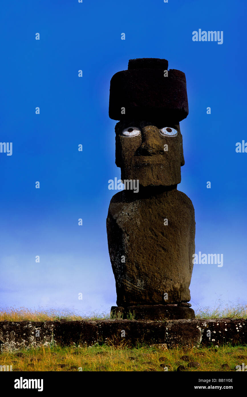 Tahai Platform Moai Statue Abstracts Easter Island during Tapati ...