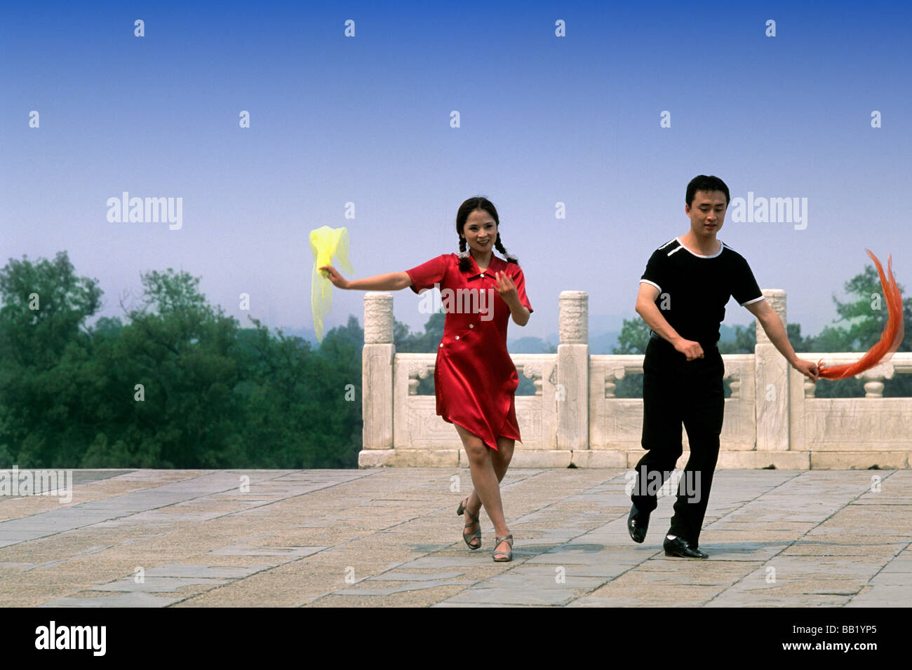 Dancing lessons at a park in Beijing China Stock Photo - Alamy