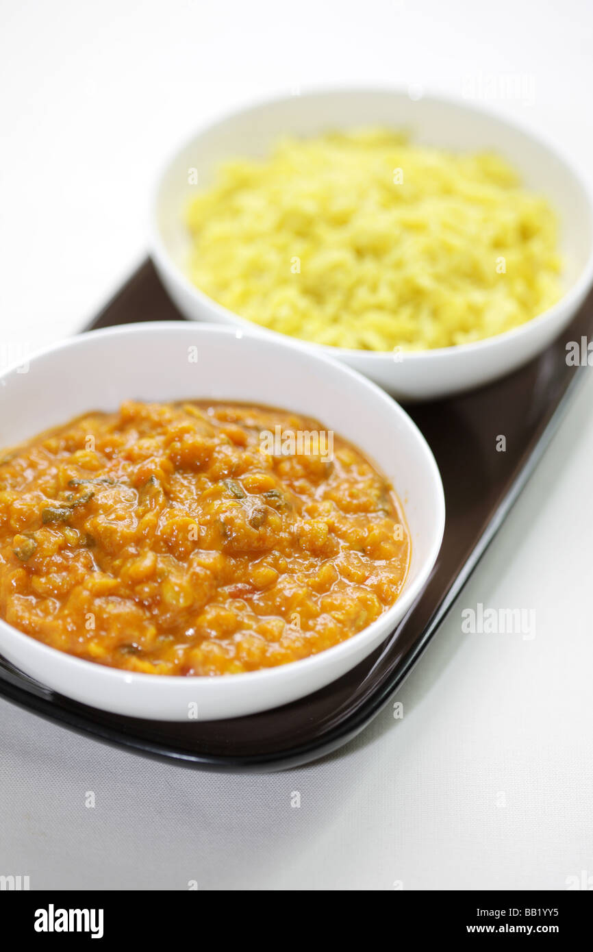 Masala Dal with Pliau Rice Stock Photo - Alamy