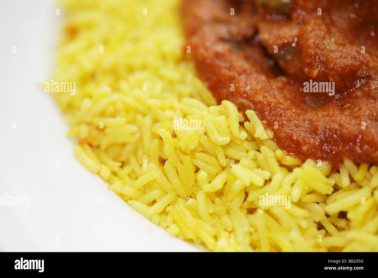 Lamb Rogan Josh with Pilau Rice Stock Photo - Alamy