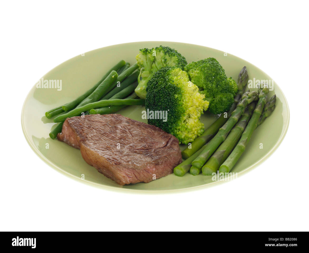 Beef steak on plate Cut Out Stock Images & Pictures - Alamy