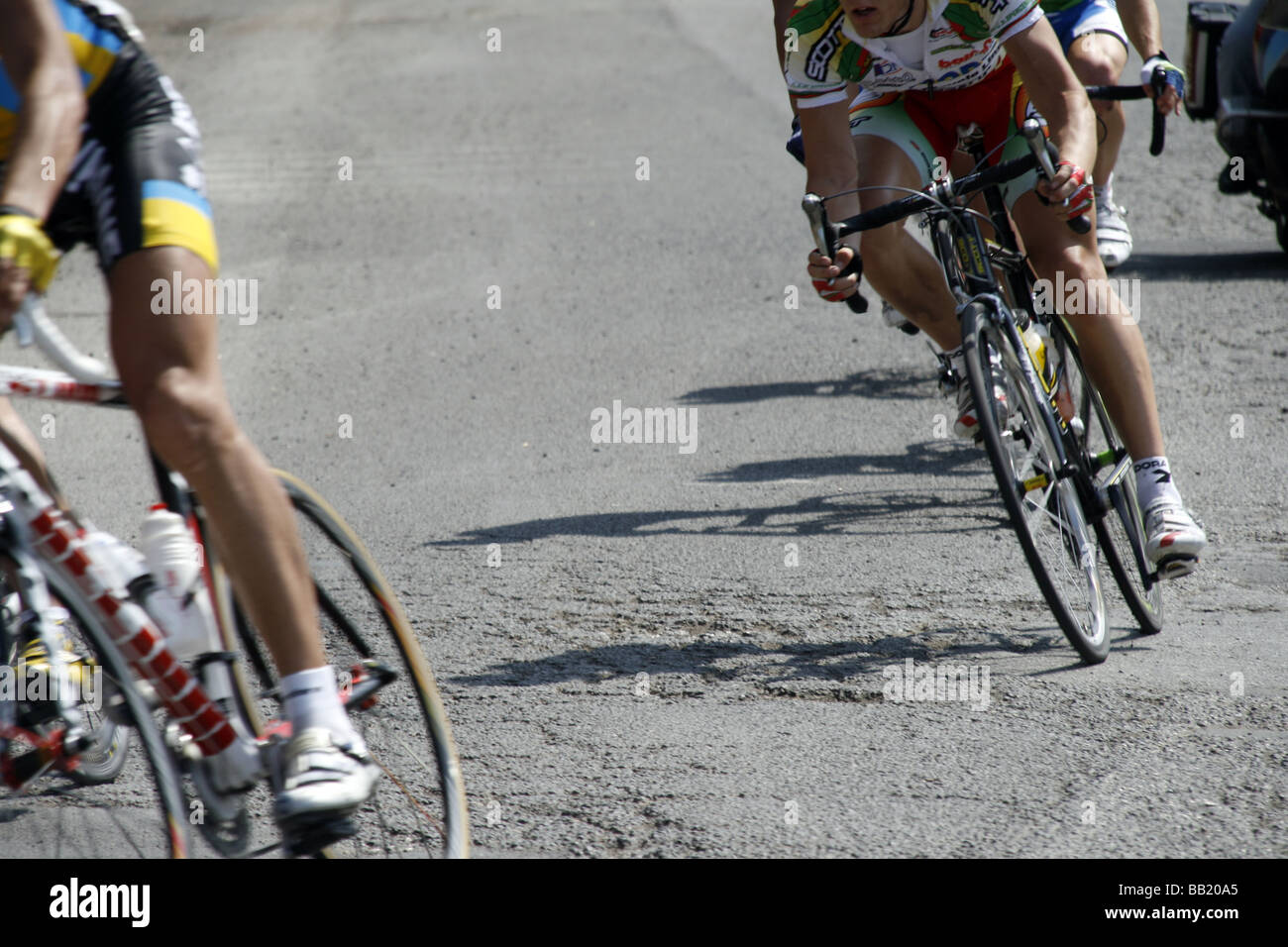 professional bike riders in road street race in city town Stock Photo ...