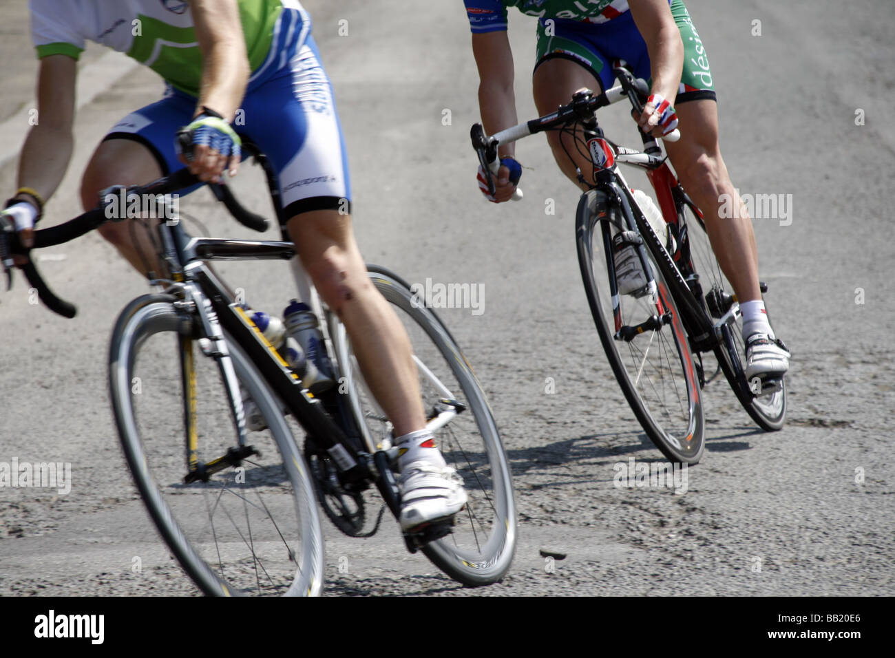 professional bike riders in road street race in city town Stock Photo ...
