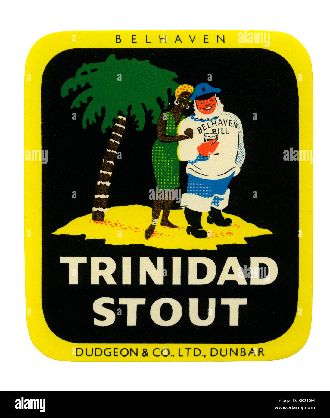 Old British beer label for Belhaven's Trinidad, Stout, Dunbar, Scotland ...